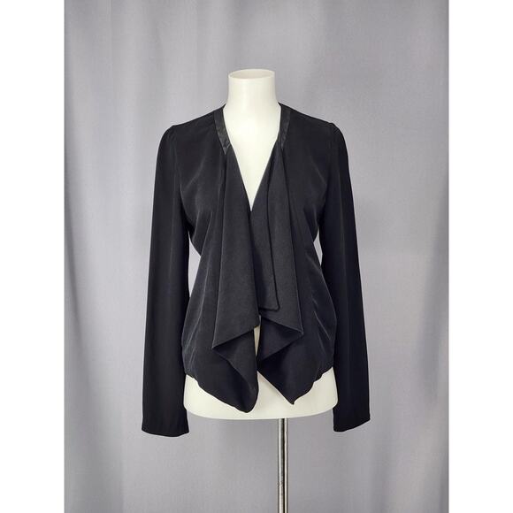 Eileen Fisher | Jackets & Coats | Eileen Fisher Jacket Womens Small Petite Black Silk Draped ...